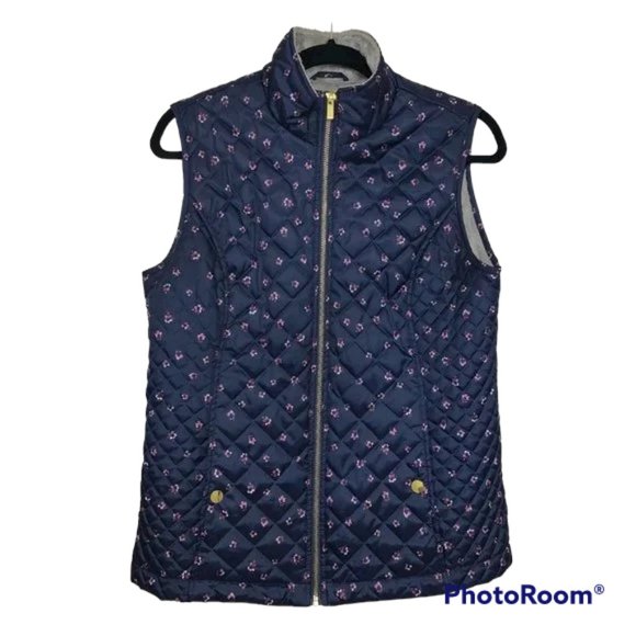 Laura Scott | Jackets & Coats | Laura Scott Navy Blue Floral Fleece ...
